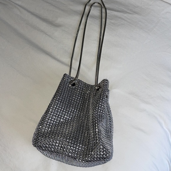 Bags | Sparkly Silver Going Out Mini Bag | Poshmark